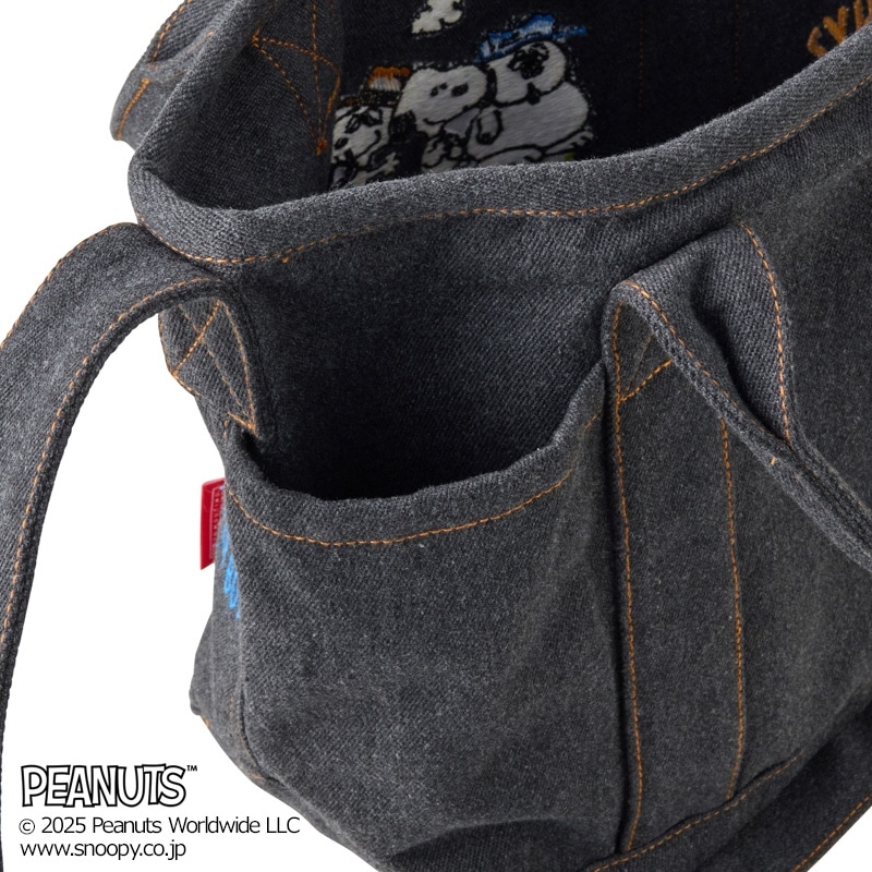 スヌーピー PEANUTS ROOTOTE ルートート 75周年刺しゅうバッグ(グレー): 通常| プラザオンラインストア