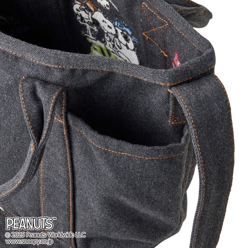 スヌーピー PEANUTS ROOTOTE ルートート 75周年刺しゅうバッグ(グレー): 通常| プラザオンラインストア